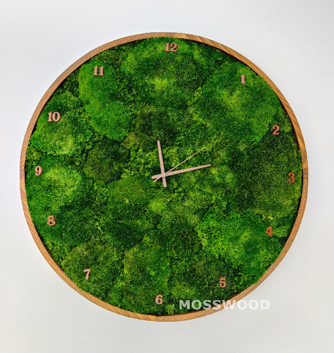Machové hodiny - kopčekové s číslami :: MossWood